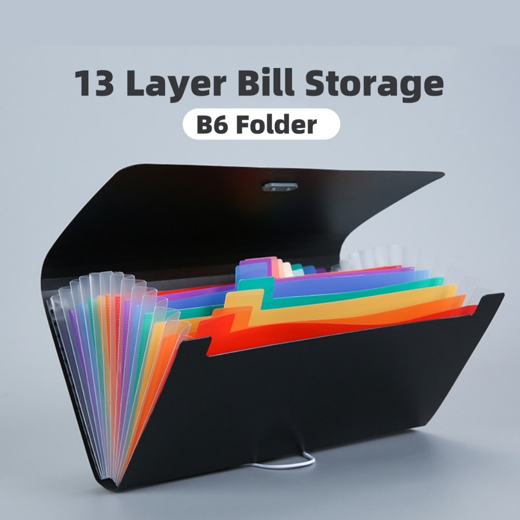 B6 Receipt Folder 13Layer Waterproof Rainbow Document Storage Large ...
