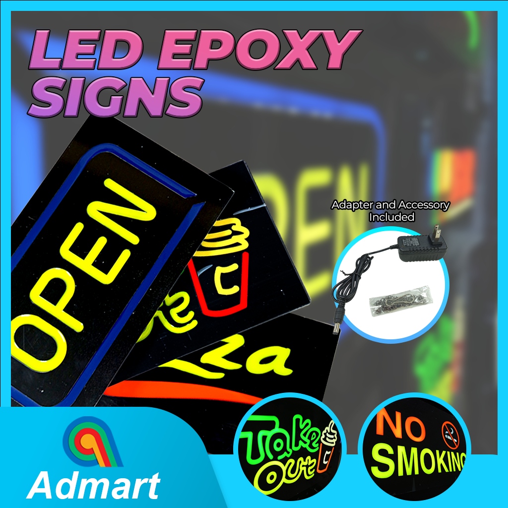 LED Epoxy Signs with Adapter (Buy 1 Take 1) | Shopee Philippines