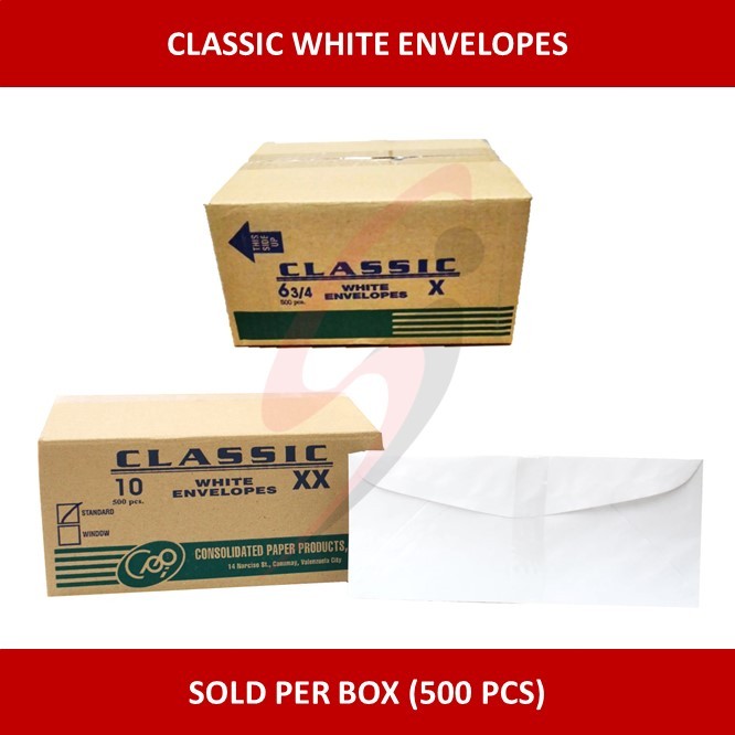 (500 PCS) Classic White Mailing Envelope | Short/Long, window/non ...