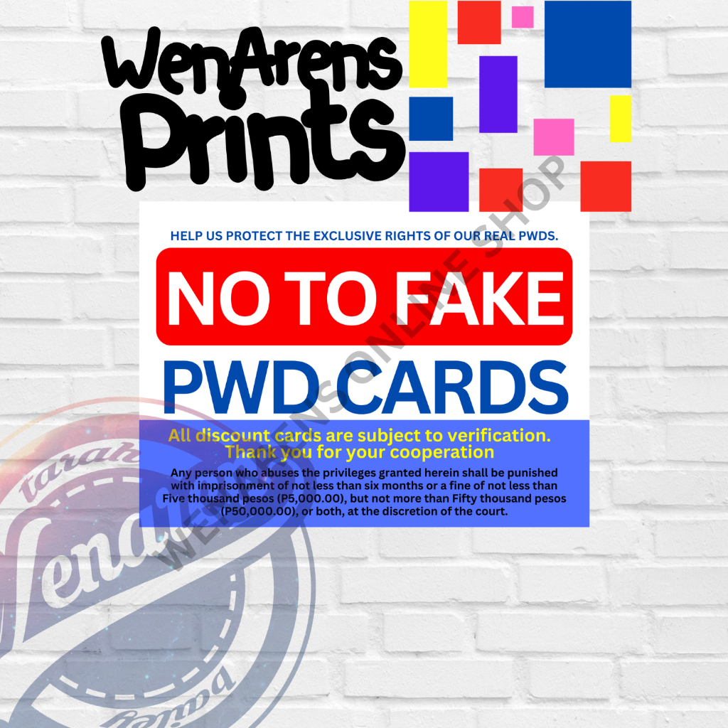 NO TO FAKE ID PVC SIGN AND WATERPROOF STICKERS | Shopee Philippines