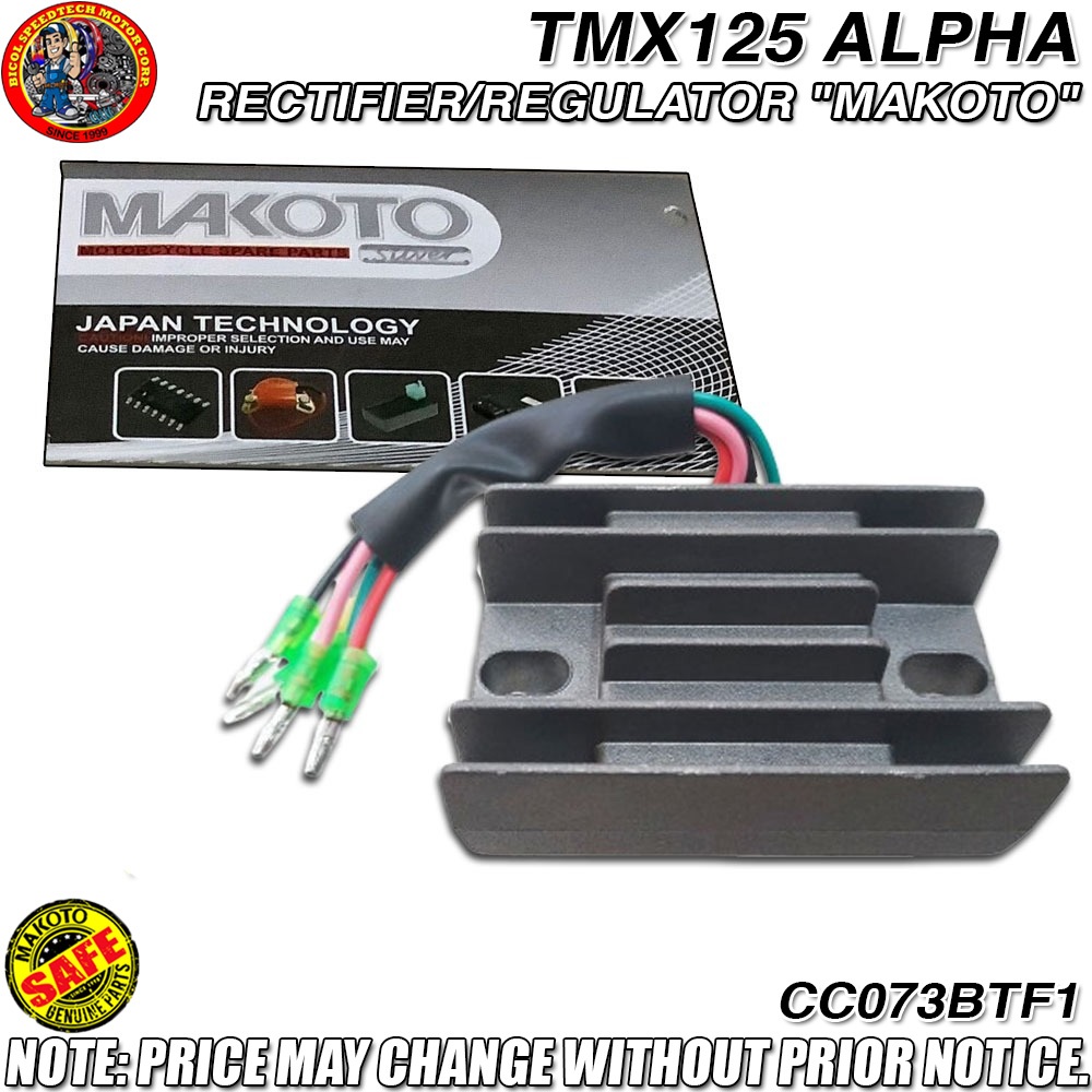RECTIFIER REGULATOR MAKOTO TMX 125 ALPHA, CB125 (CC073B) | Shopee ...