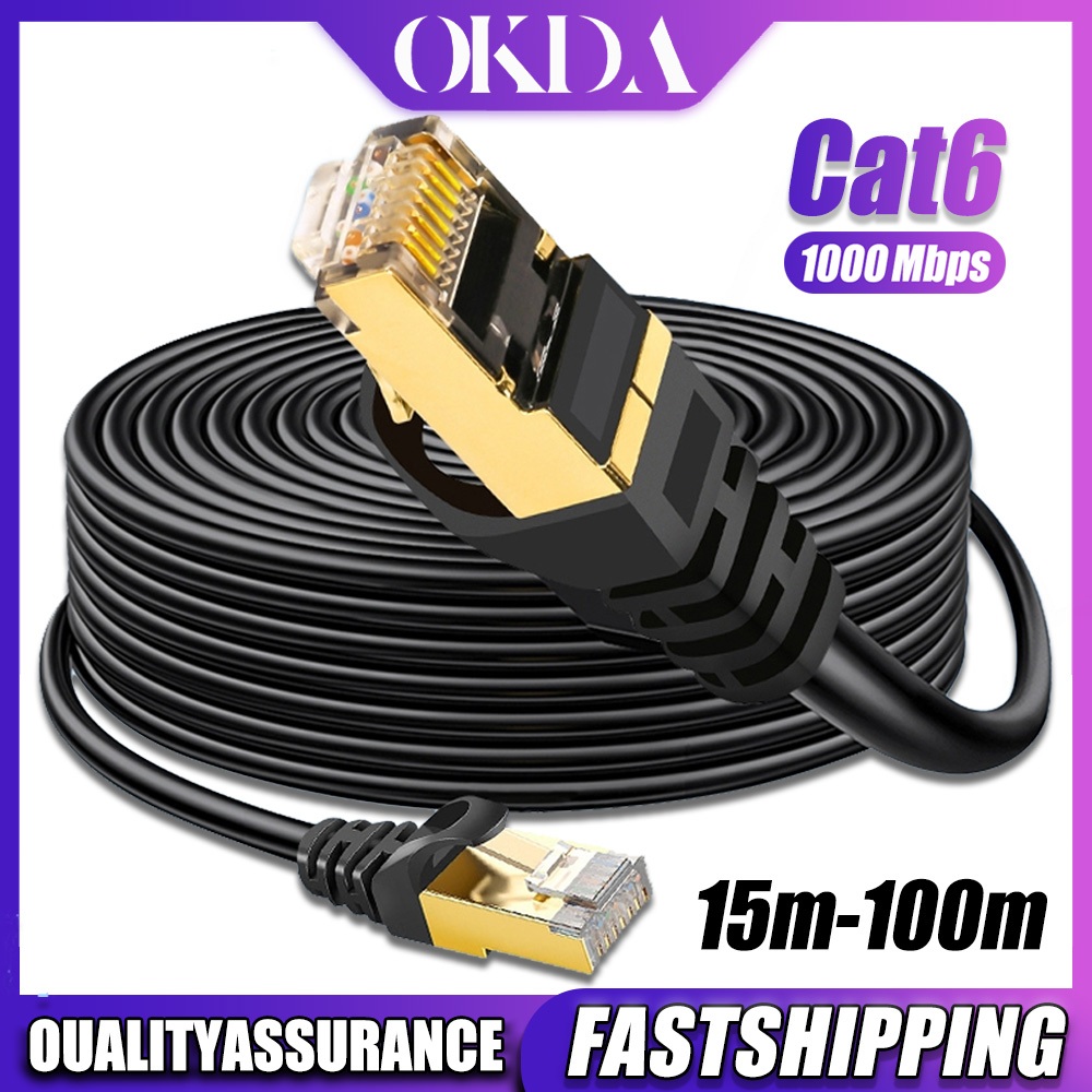 15M 20M 30M 40M 50M 60M 80M 100M CAT6 Internet RJ45 Ethernet Jumper LAN ...