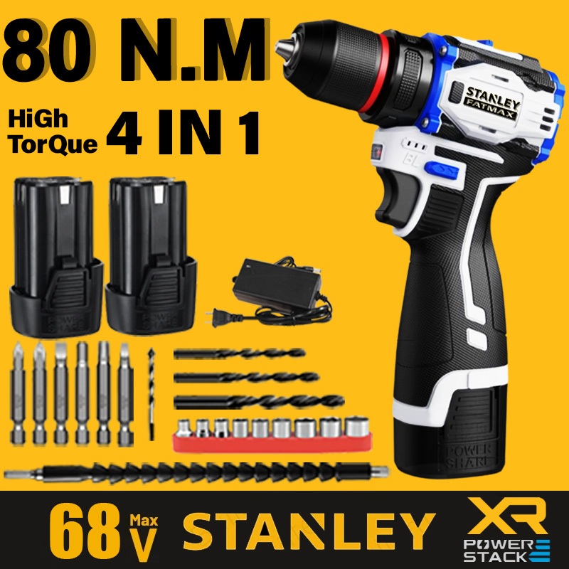 STANLEY 68v Brushless Drill Cordless Impact Drill Electric Screw Driver ...