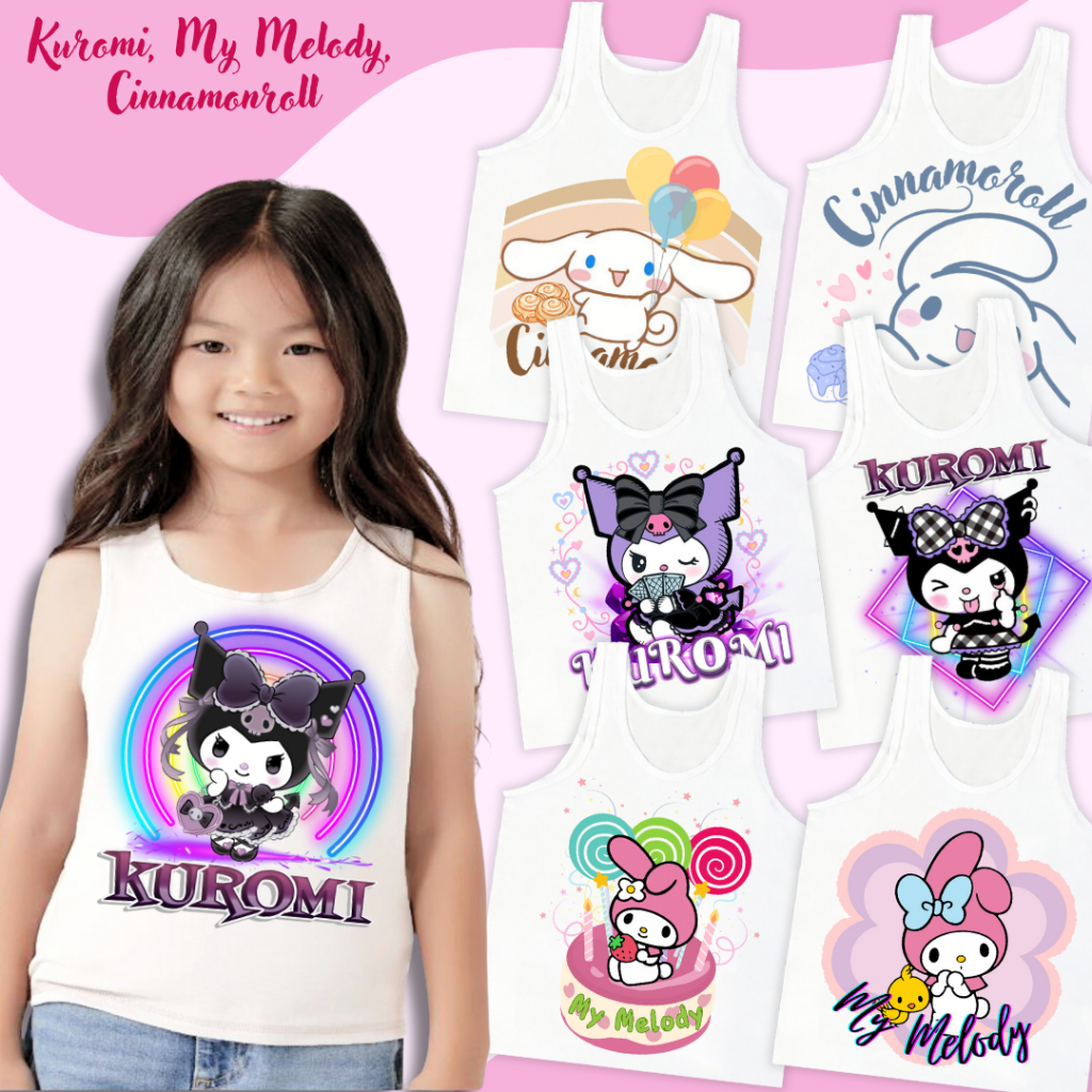 Kids Sando Top for Girls 0-10 Yrs Old Kuromi Melody Assorted Cartoon ...