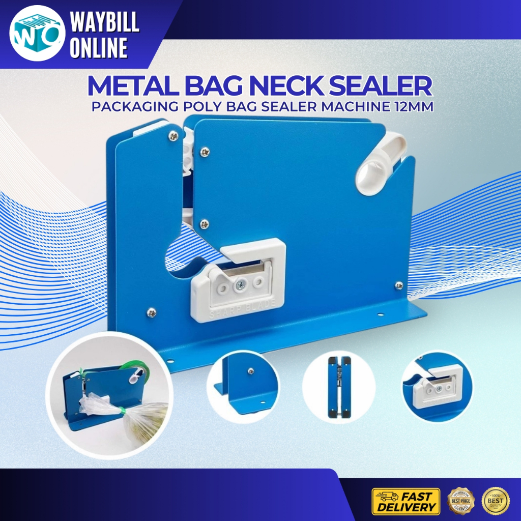 Metal Bag Neck Sealer Tape Dispenser | Packaging Poly Bag Sealer ...