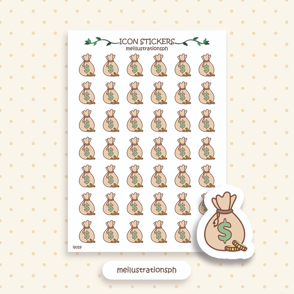 Money icon stickers, Journal and Planner Stickers, Icon Stickers ...