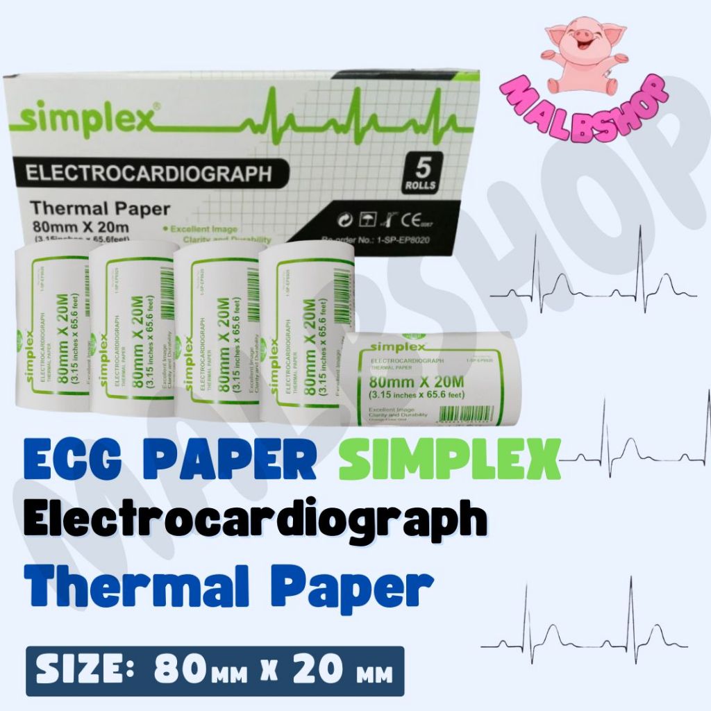 ECG Paper Electrocardiograph Thermal Paper 50mmx30m | 80mmx20m | Shopee ...