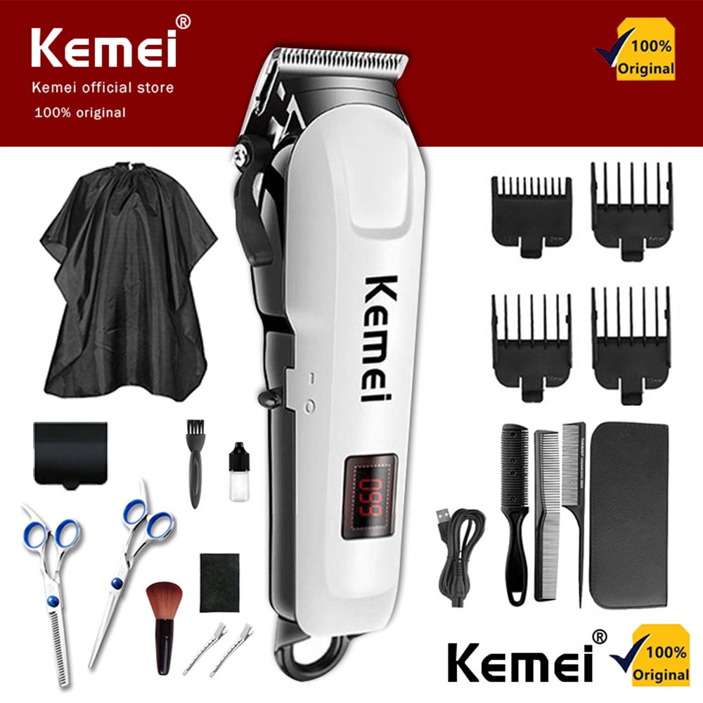 Kemei Razor Hair Cut Rechargeable Hair Clipper Cordless Electric Shaver ...