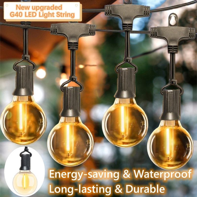 Outdoor LED Bulb Lights String Lights G40 Balcony Patio Camping ...