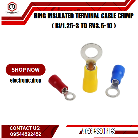 RV1, RV2, RV3 Ring insulated terminal Cable Wire Connector Crimp ...