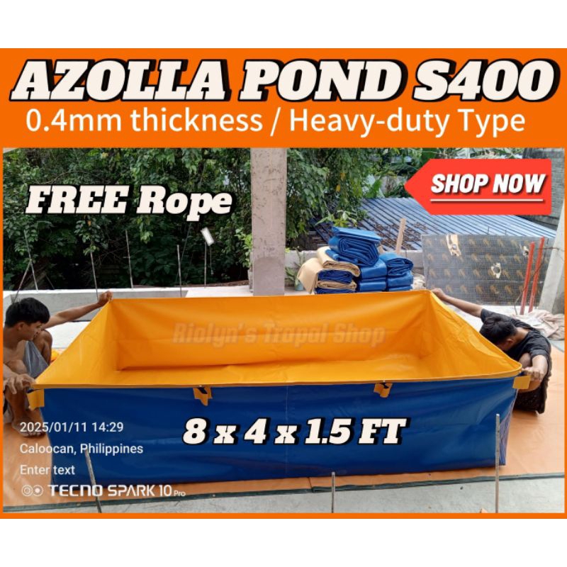 8 x 4 x 1.5 ft AZOLLA POND/BED KOI FISH POND CRAYFISH POND LONA TRAPAL ...