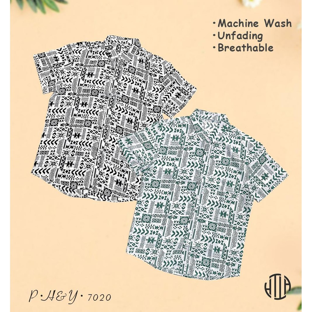 TATA Men's Boho Button down Polo Shirt - Short Sleeve Wrinkle-Resistant ...