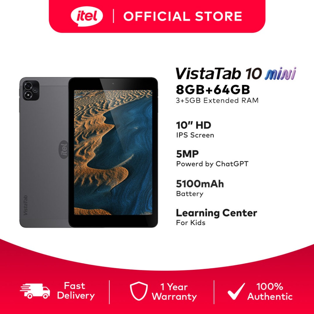 itel VistaTab Mini (3GB+64GB) 8" HD IPS Screen Dual Speakers | 5100mAh ...