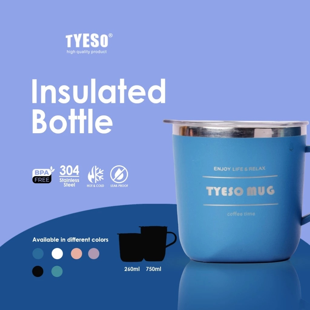 Tyeso 260ml/300ml Coffee Mug with Lid Vacuum Insulated Tumbler ...