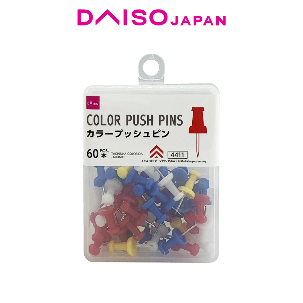 Daiso Colored Push Pins with Case (60 pieces) | Shopee Philippines