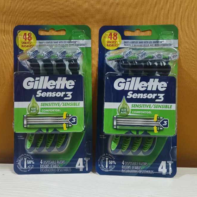 Gillette Sensor3 Men's Disposable Razor, 4 count | Shopee Philippines