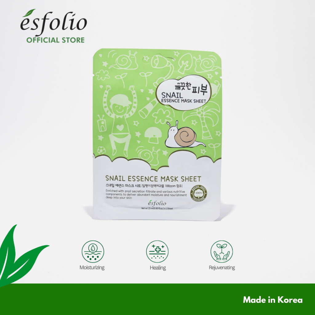 𝒆𝒔𝒇𝒐𝒍𝒊𝒐 Pure Skin Snail Essence Mask Sheet 25ml | Shopee Philippines