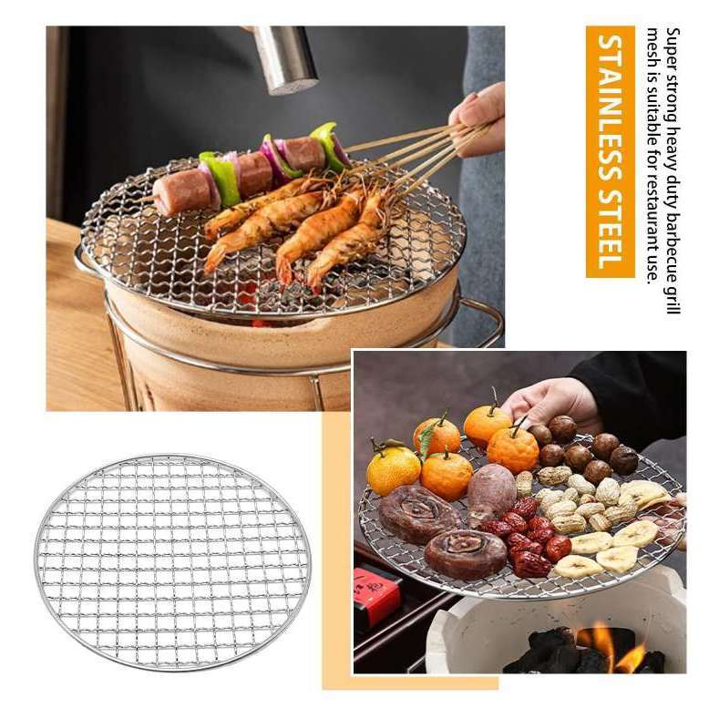 BBQ Grill Round Stainless Steel Mesh Screen Grill net 30cm | Shopee ...