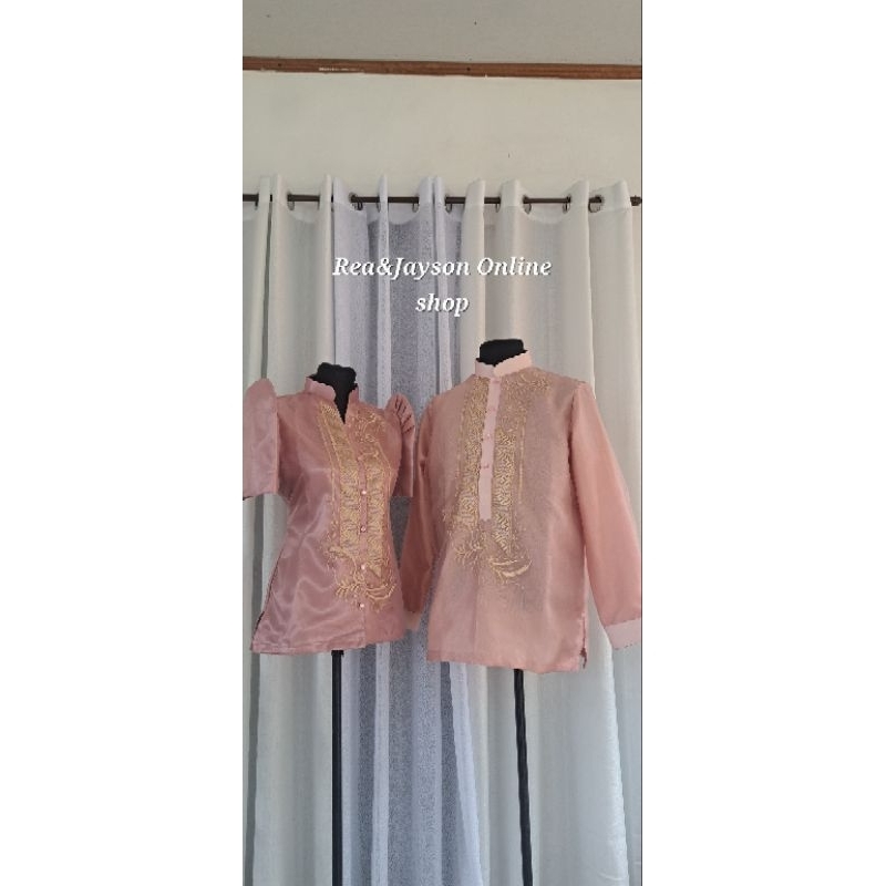 colored Barong and Filipiniana Blouse Couple Set | Shopee Philippines