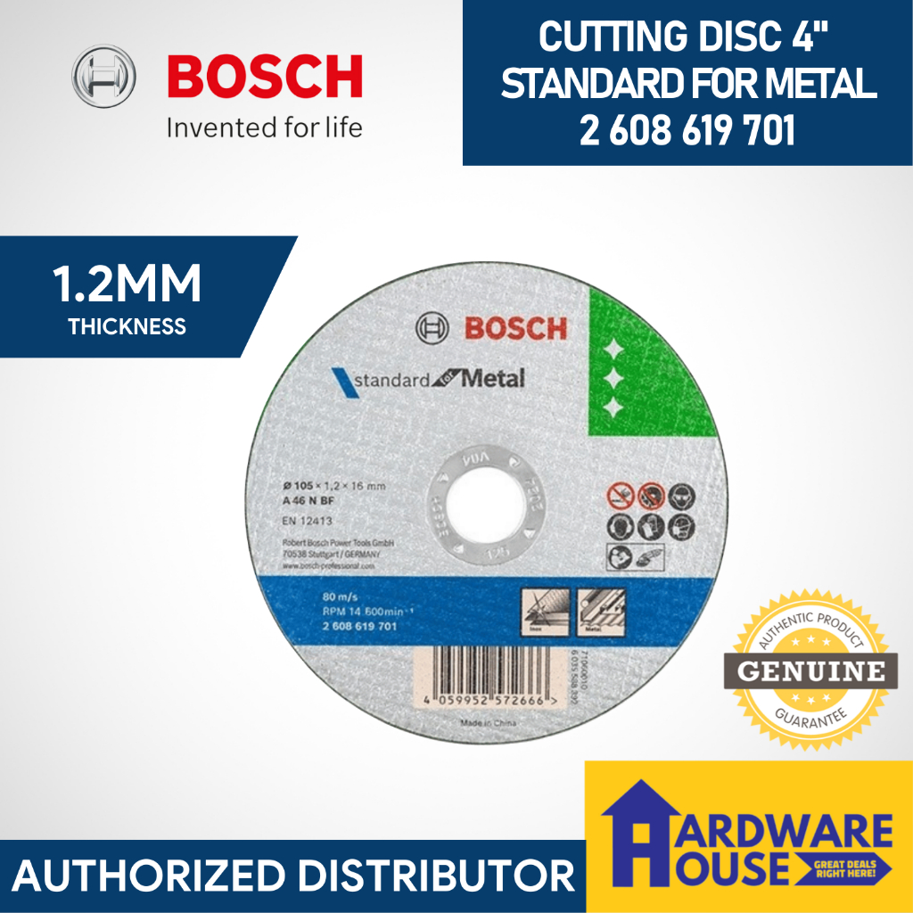 ORIGINAL BOSCH Super Thin Cutting Disc 4" Superthin For Metal Stainless ...