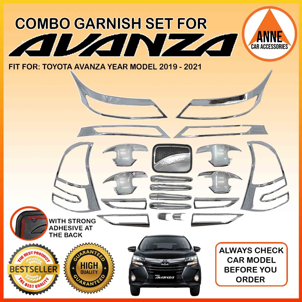 Toyota Avanza 2019 2020 2021 Chrome Garnish Cover Set Toyota Avanza J G ...