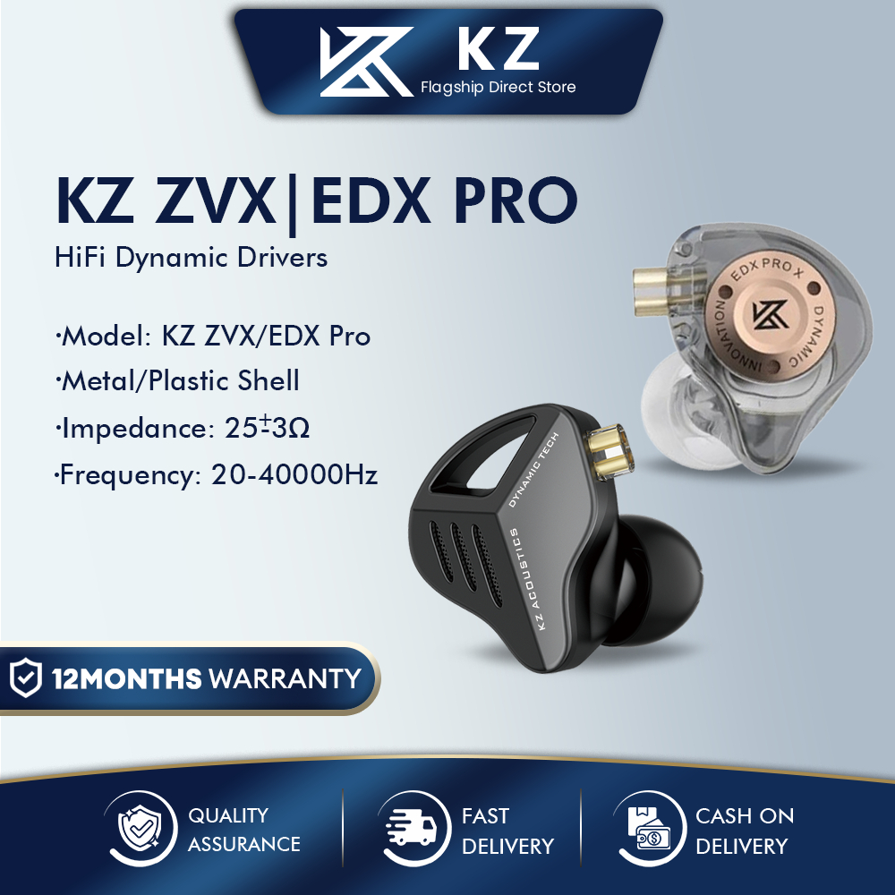 KZ ZVX / KZ EDX Pro Earbuds Wired in-Ear with Microphone 10mm Noise Cancelling Earphone | Shopee ...