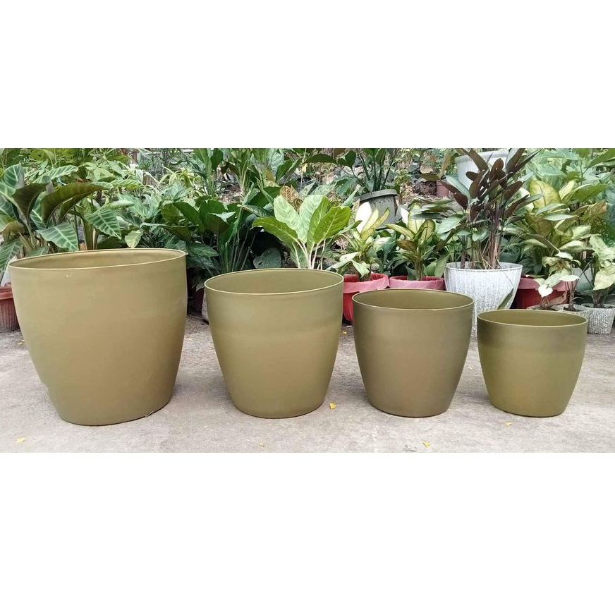 ROUND FLOWER POT WHITE & GOLD COLOR/ CLASSY POT | Shopee Philippines