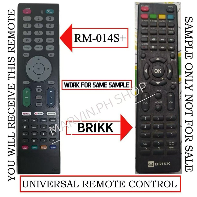 ready to use Universal remote control for BRIKK u smart tv remote ...