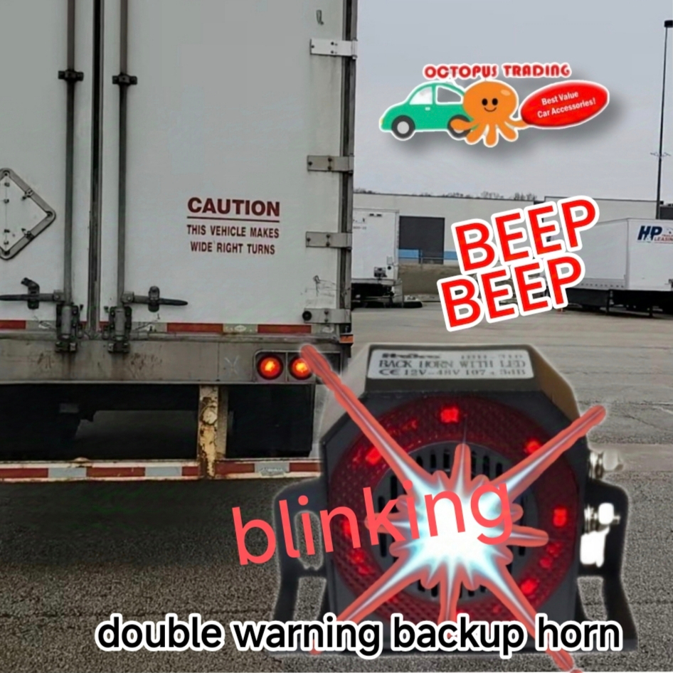 Back up Horn with Warning Red Light Auto Volt 12-24V for Cars, Vans ...