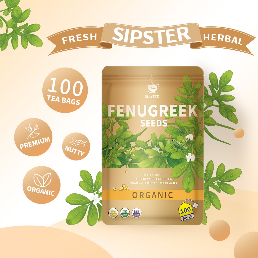 Sipster Fenugreek Seeds Tea 100 Tea Bags | Organic Herbal Tea | Eco ...