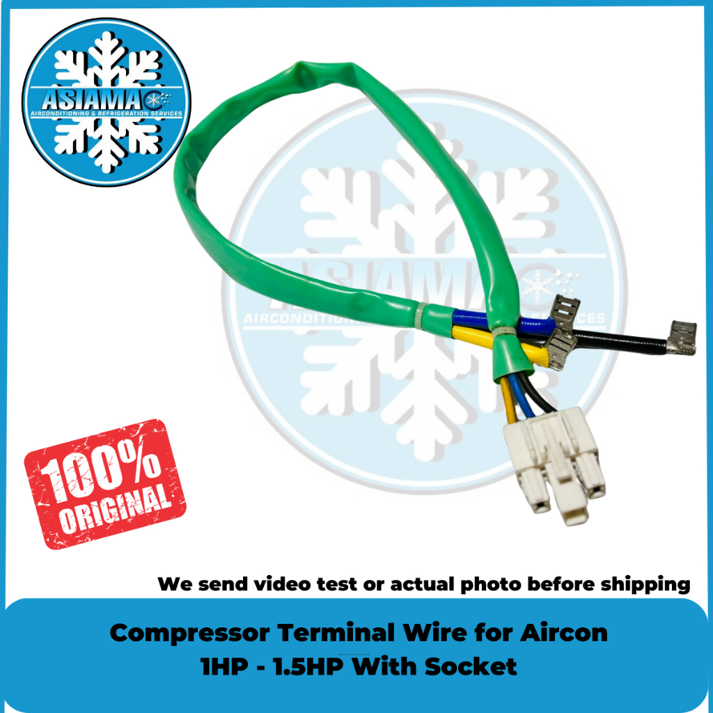 Compressor Terminal Wire for Aircon 1HP - 1.5HP With Socket | Shopee ...