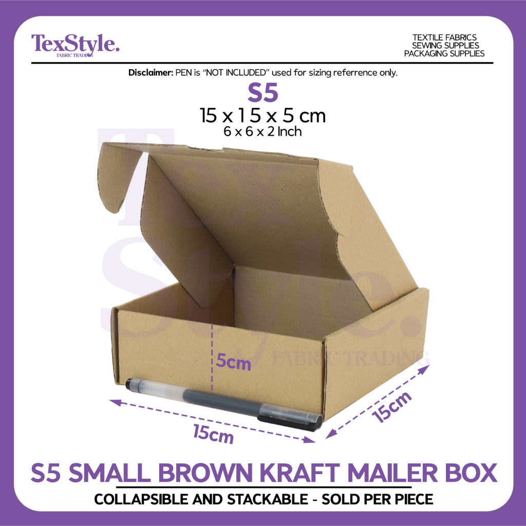 Textstyle S5 Small Sizes Mailer Box Corrugated Mailer Brown Kraft Box ...