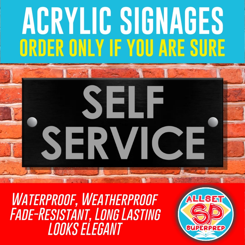 Self Service Signage Acrylic Plate for Business Office School ...