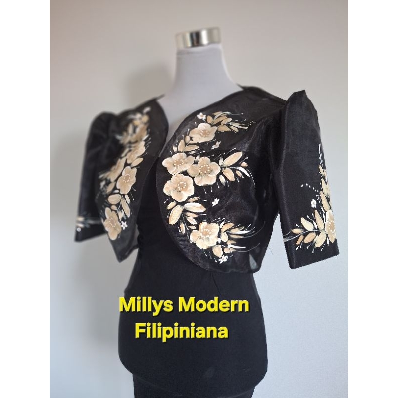Top Bolero/Blazzer Milly's modern Filipiniana/ Mocha handpaint Maria ...