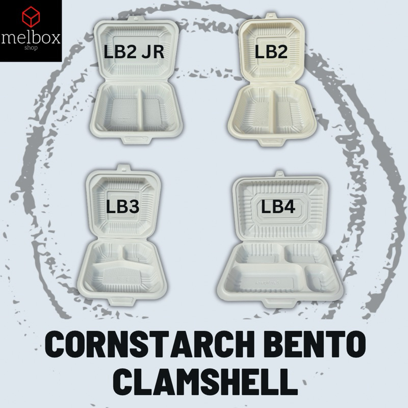 [10 pcs] Cornstarch Clamshell Bento Box Disposable Food | Shopee ...