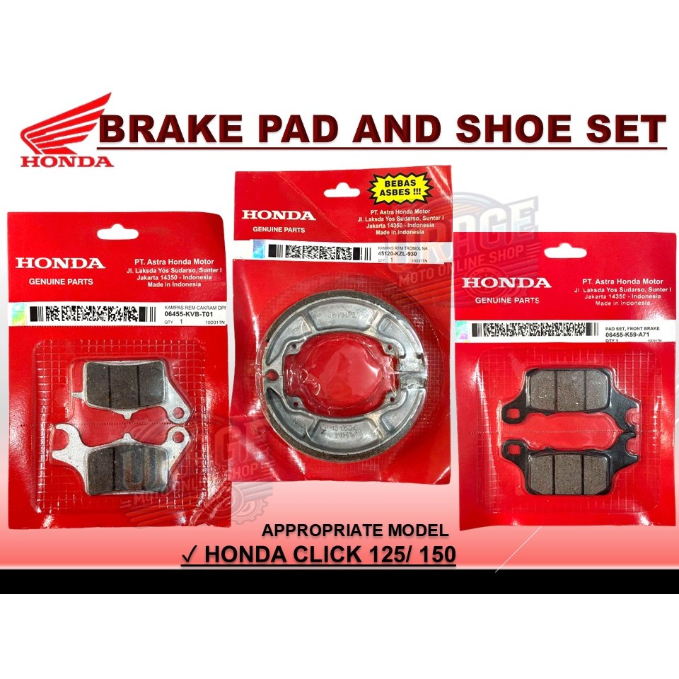 HONDA BRAKE PAD AND SHOE FOR HONDA CLICK V1/V2/V3 & BEAT V1/V2 | Shopee ...