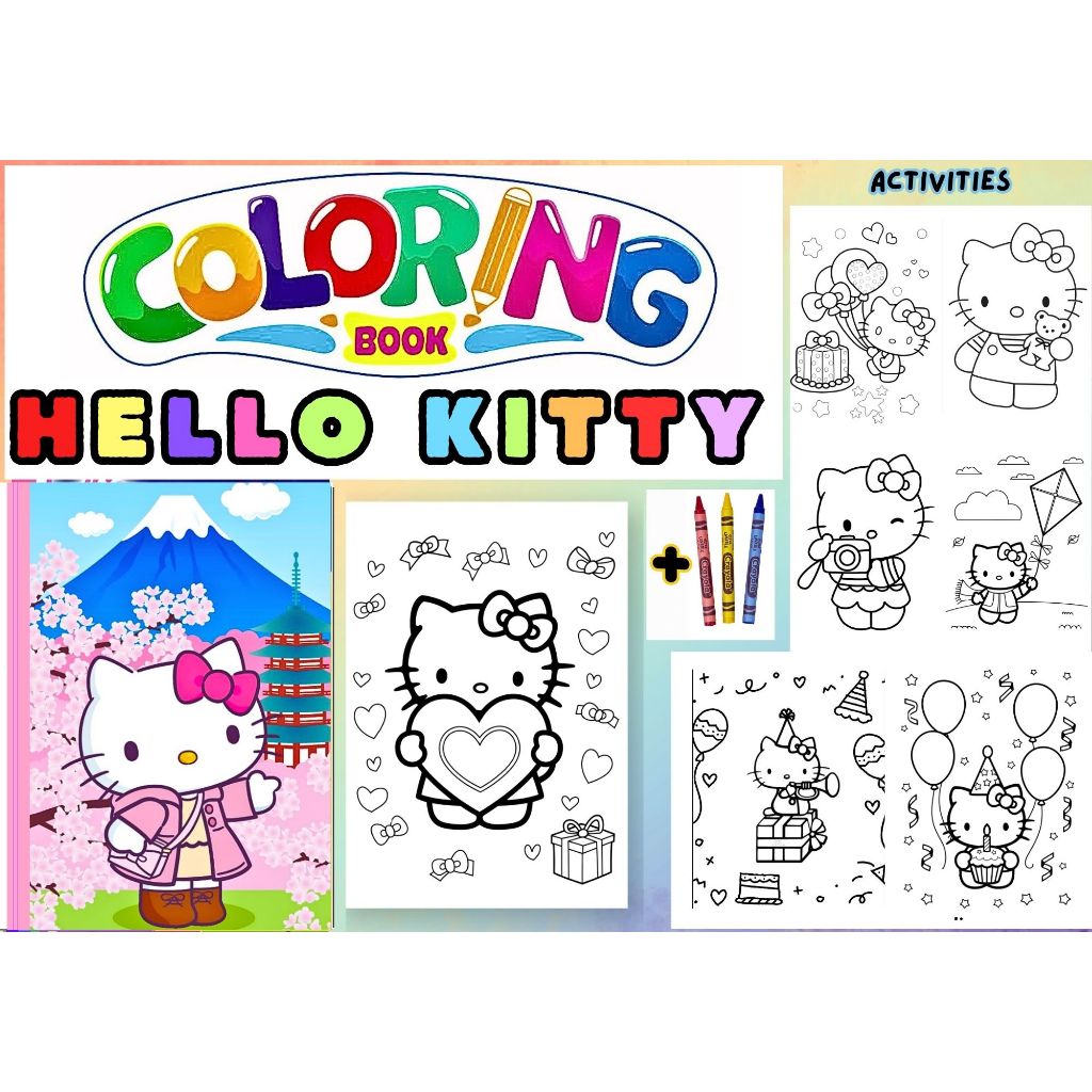 HELLO KITTY COLORING ACTIVITY BOOK – FUN & EDUCATIONAL GIFT, BIRTHDAY ...