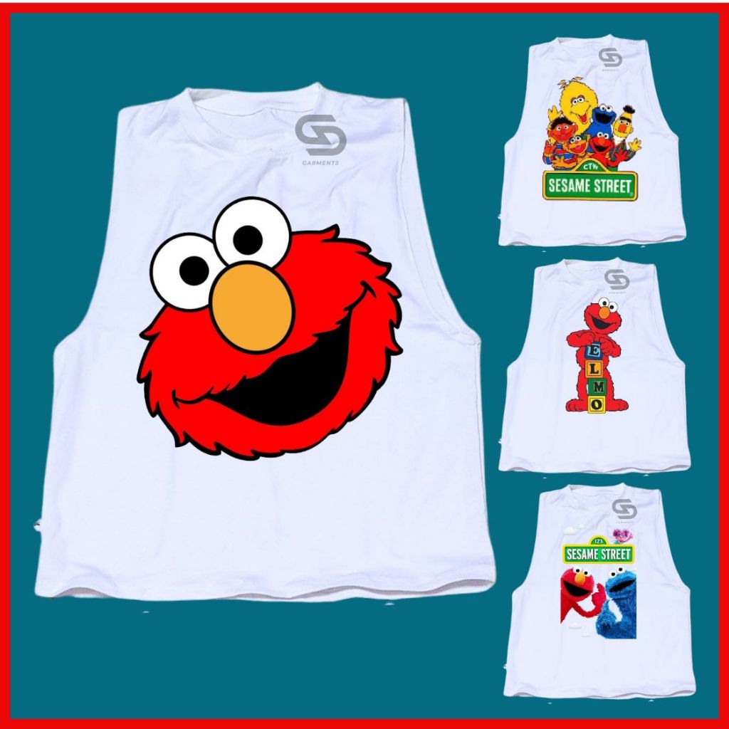 Sando for Kids Muscle Tee sando for kid boy ELMO Print White summer ...