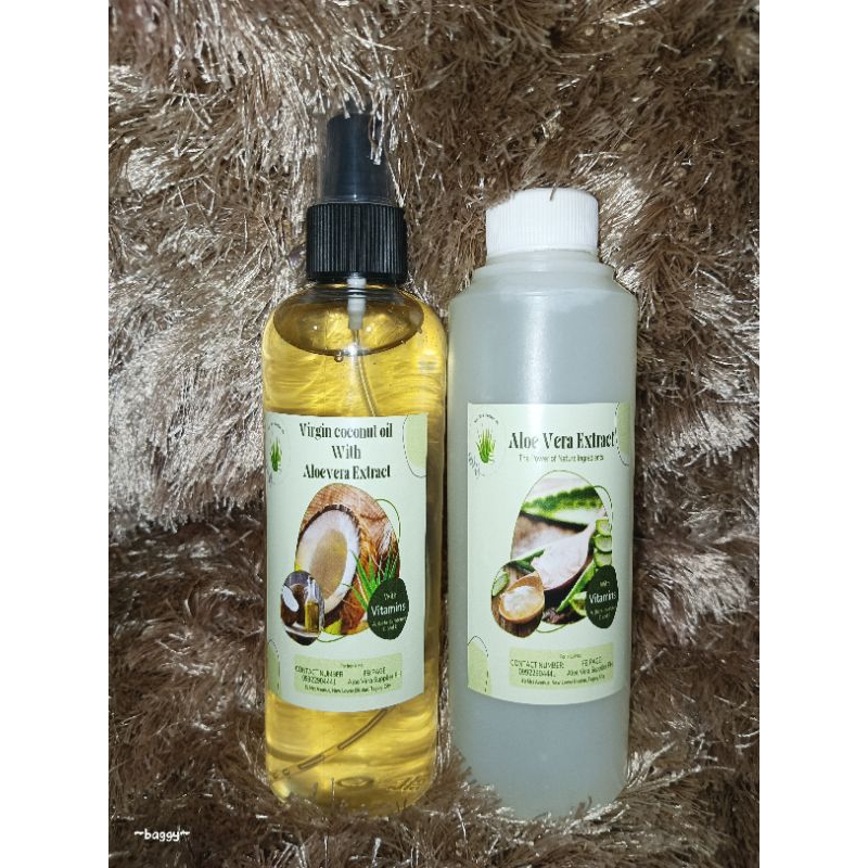 Fresh Aloe Gel 200ml Virgin Coconut Oil with Aloe Vera Extract 50ml ...