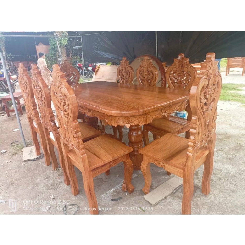 narra wood dining set, seaters with sexy chairs | Shopee Philippines
