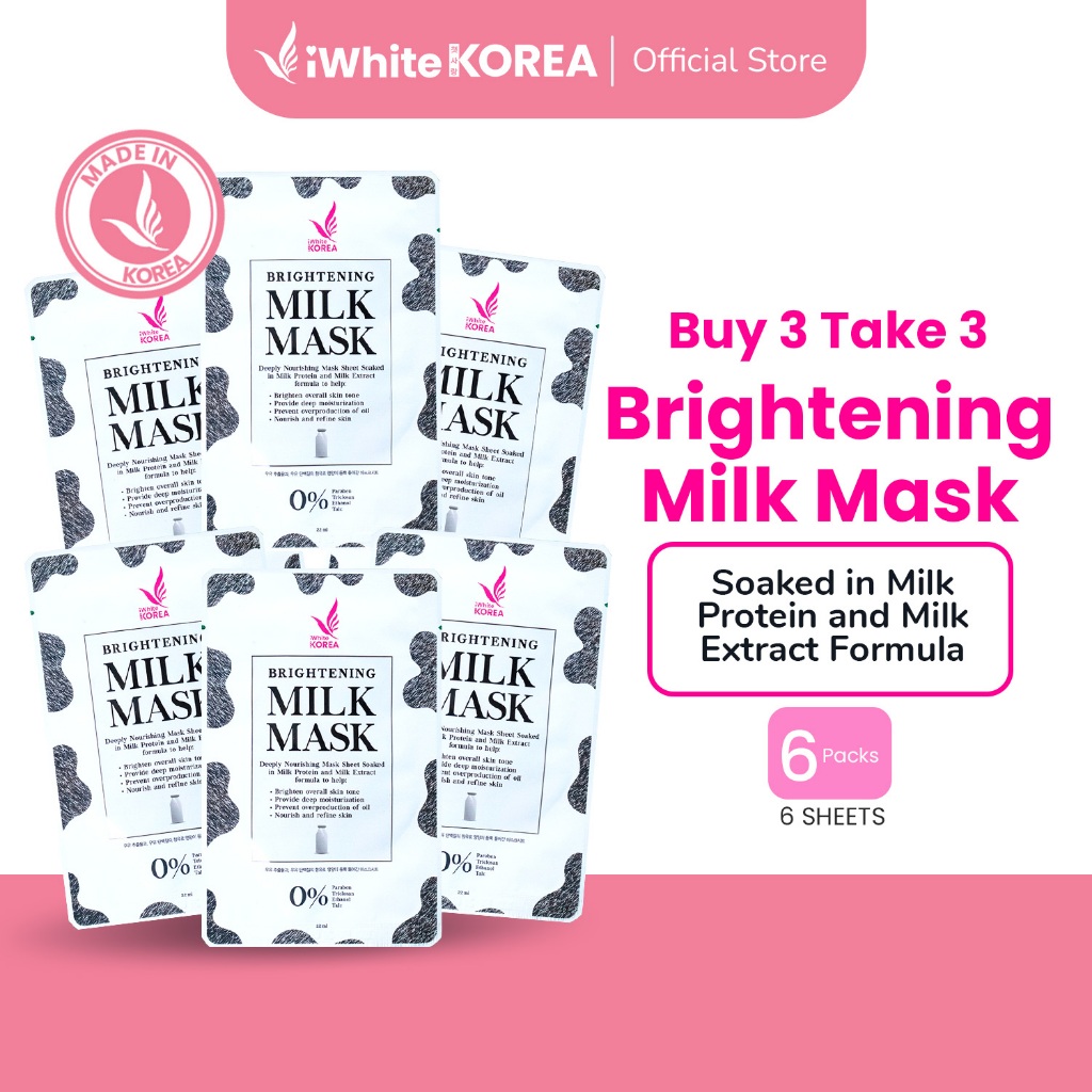 iWhite Korea Brightening Milk Mask Sheet Buy 3 Take 3 Free | Shopee ...