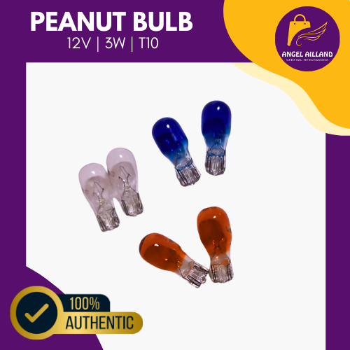 OGK Peanut Bulb Set T10 & T13 12V 3W - Blue, Orange, Clear (2 PCS PER ...