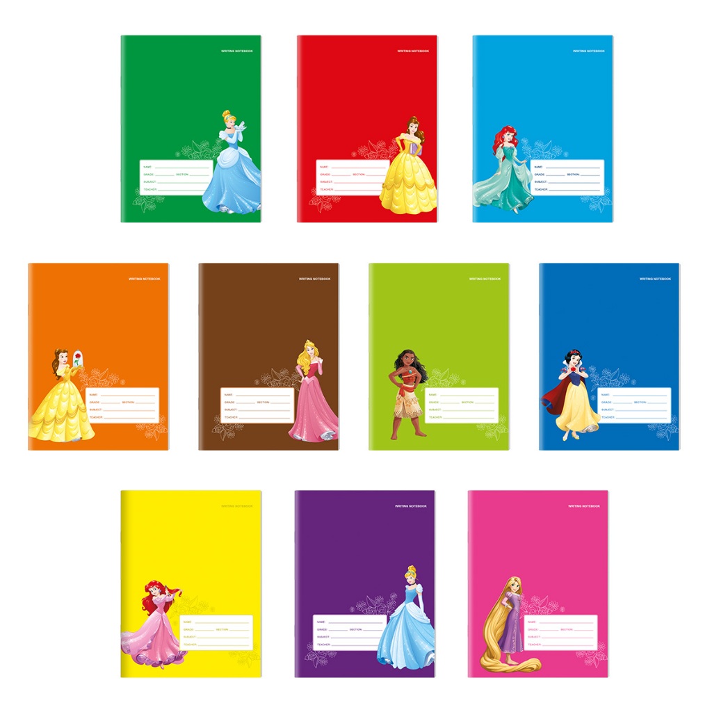 Set of 10 Orions Disney Princess Color Coding Writing Notebook 80 ...