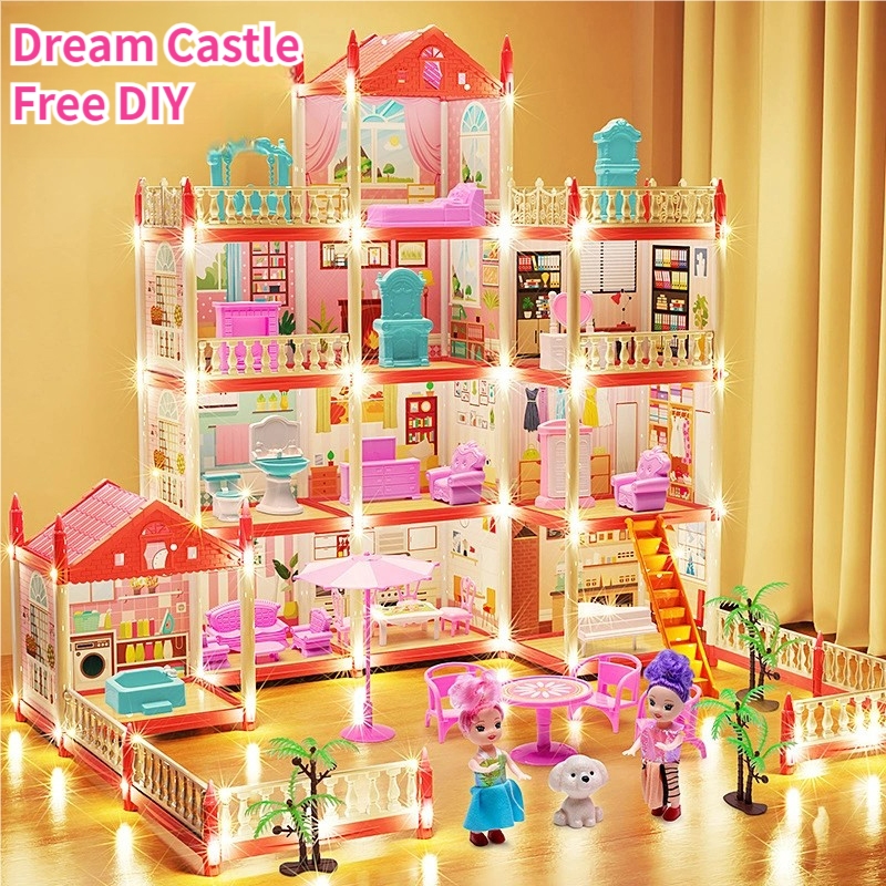 Children Pretend Play Toys Set Little Princess Castle Simulation Villa ...