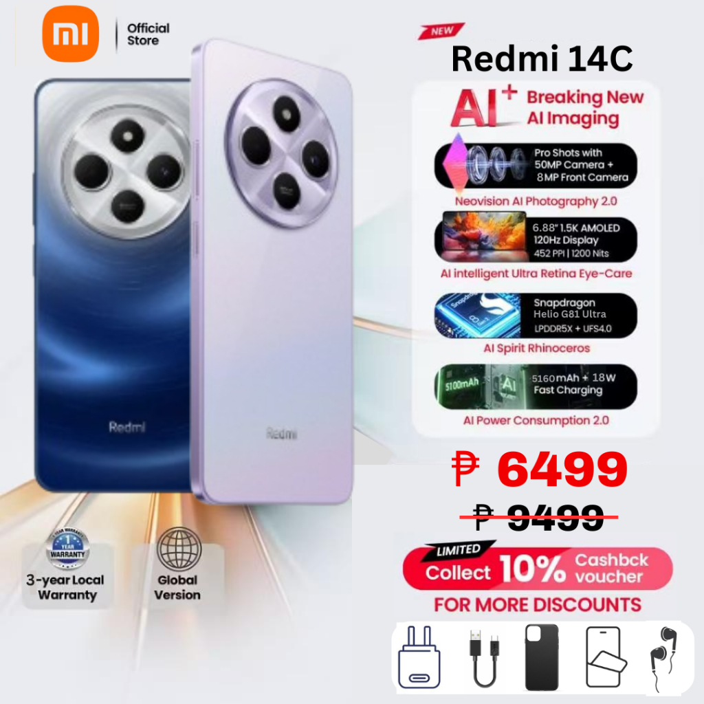 Xiaomi Redmi 14C Smartphone | 4GB+128GB / 6GB+128GB / 8GB+256GB RAM + ROM | MediaTek Helio G81 ...
