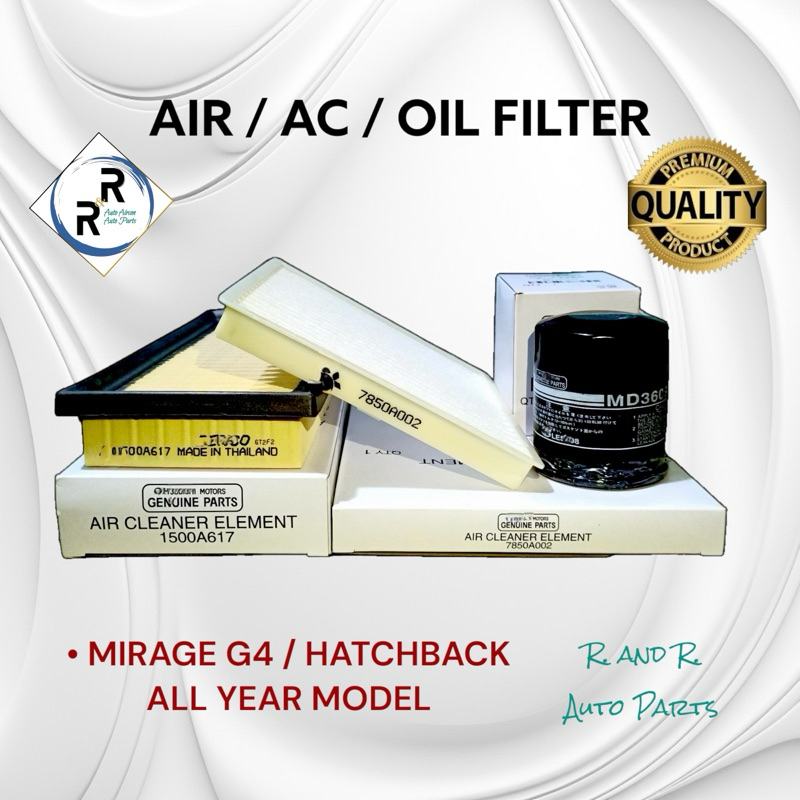 3in1 AIRCON FILTER / AIR FILTER / OIL FILTER FOR MIRAGE G4 HATCHBACK ...