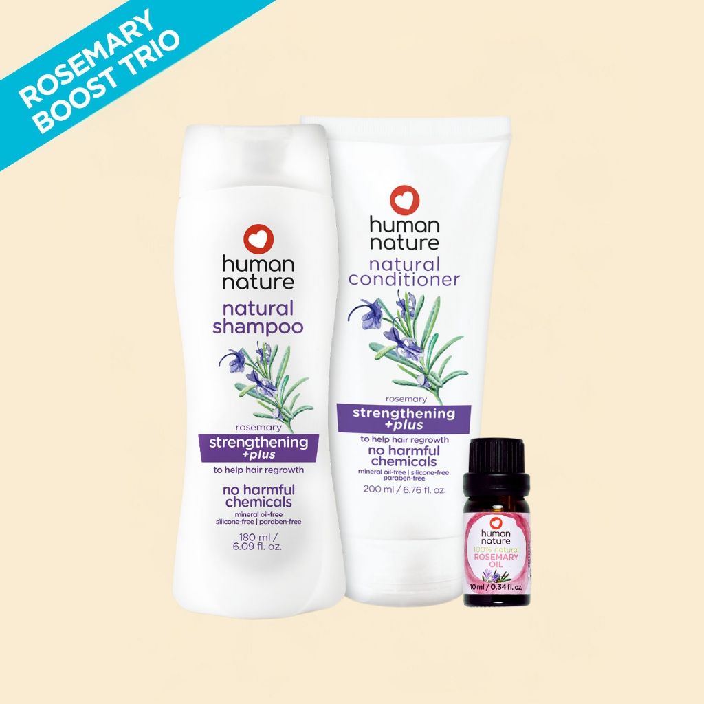 Human Nature Hair Regrowth Bundle | Rosemary Oil, Hair Mask, Shampoo ...