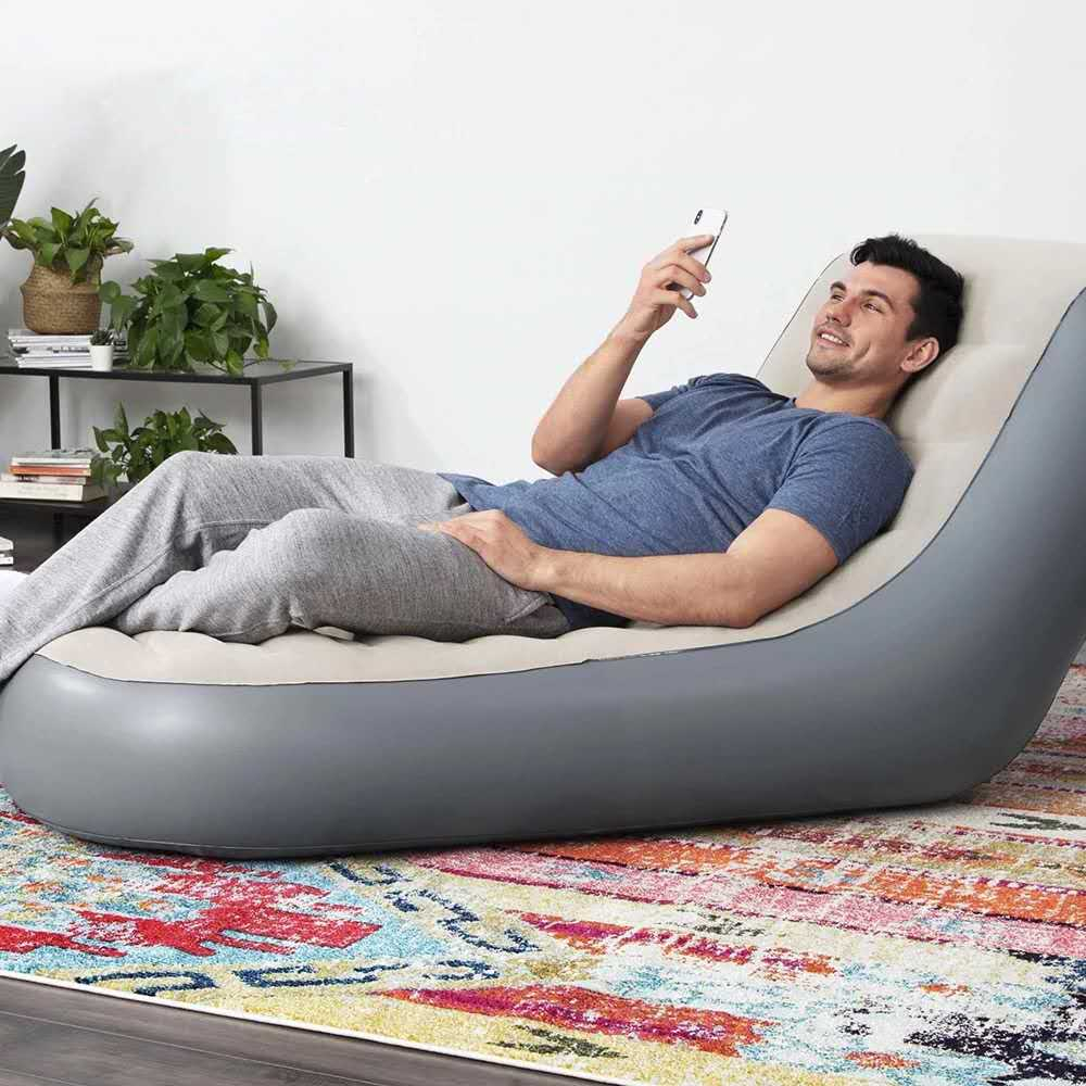 KJZK LAZY SOFA INFLATABLE SOFA BED SMALL APARTMENT LEISURE RECLINER ...