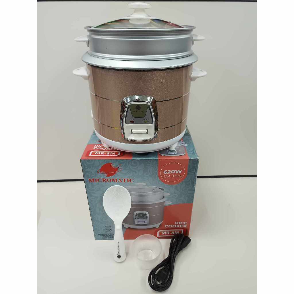 ORIGINAL MICROMATIC METALIC BODY RICE COOKER WITH STEAMER MR-8M 1 ...