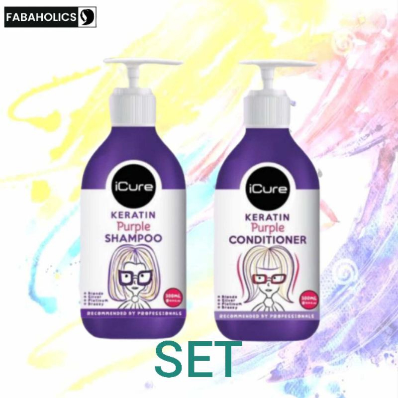 iCure Keratin Purple Shampoo and Conditioner Set | Shopee Philippines